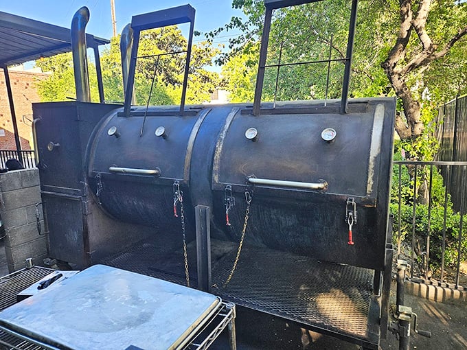 This isn't just a smoker—it's the beating heart of Tank House, where meat transforms from ordinary to extraordinary through time, smoke, and expertise.