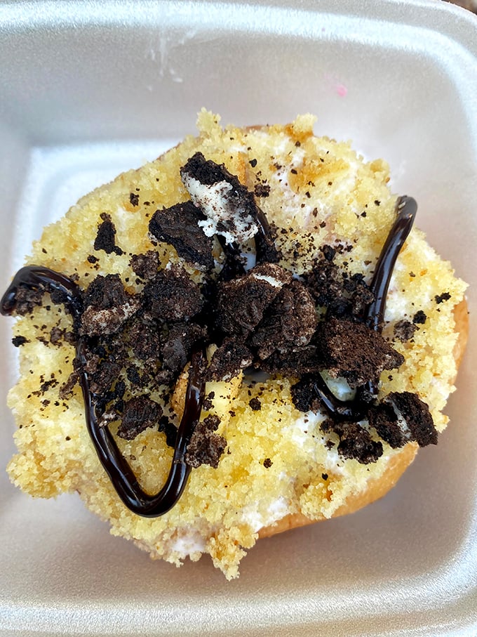 Cookie meets donut in this crumbly masterpiece. Oreo dust isn't just for ice cream anymore—it's found its true calling.