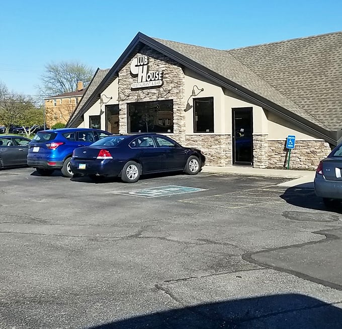 The parking lot tells its own story – filled spaces that whisper, "The locals know something you should discover too."
