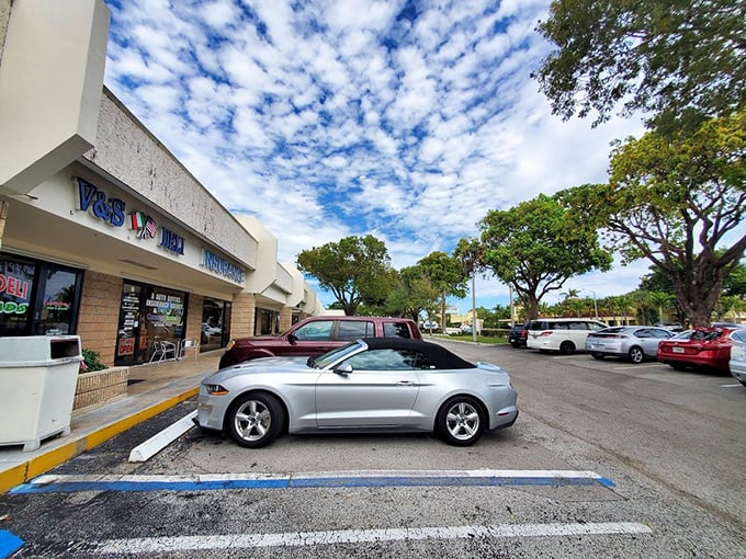 The parking lot might not look like much, but it's the gateway to sandwich nirvana—a pilgrimage site for those who worship at the altar of good eating.