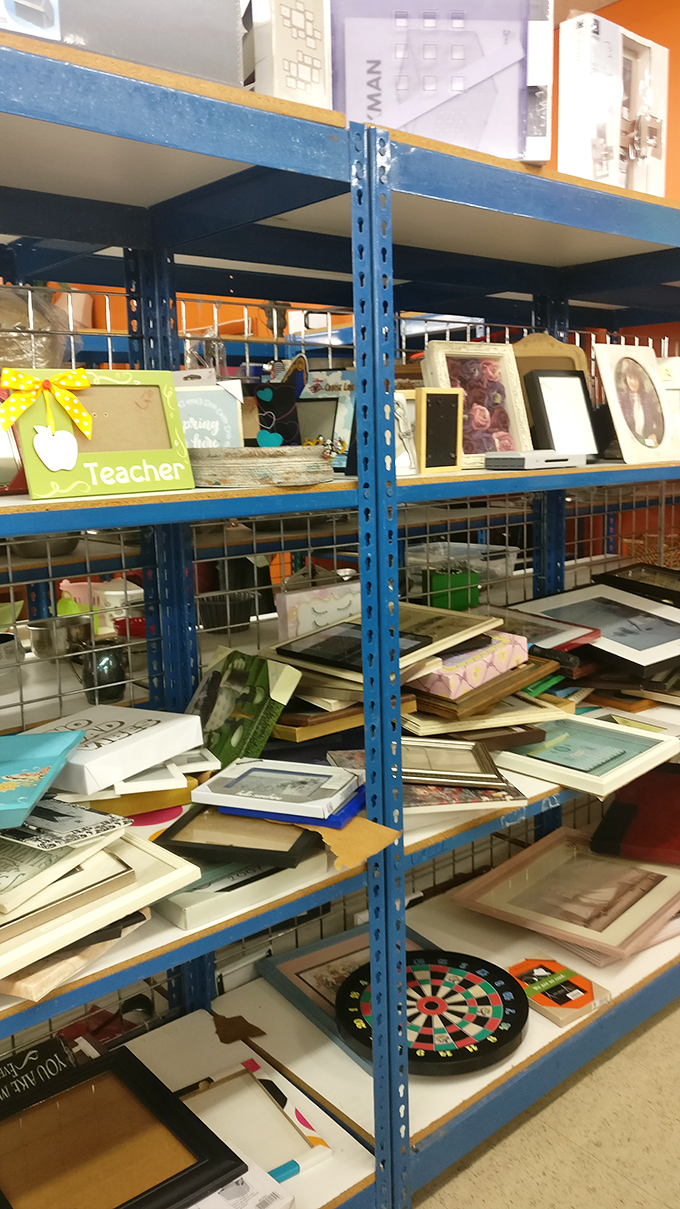 Picture frames waiting for new memories, teacher appreciation plaques seeking new walls—yesterday's sentiments ready for tomorrow's meaning.