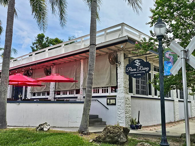 Pisces Rising's lakeside setting and breezy porch dining create the perfect backdrop for seafood that tastes like vacation should.
