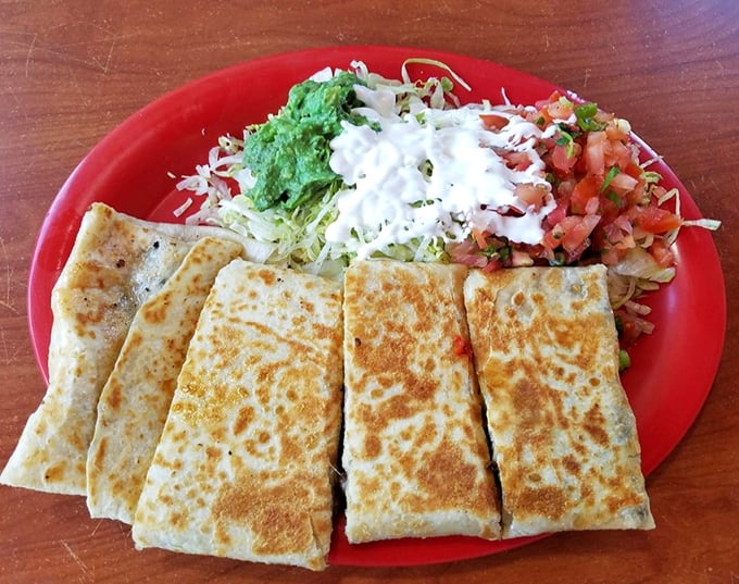 A quesadilla that respects tradition while satisfying American-sized appetites—crispy, cheesy, and ready for its close-up.