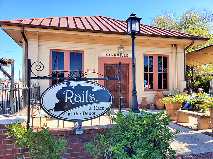 Rails Café occupies the historic train depot, serving up both local flavor and a side of Kerrville's transportation history.