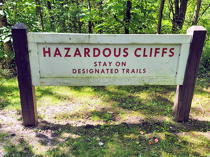 Nature's version of "terms and conditions" – a gentle reminder that the most spectacular views often come with fine print about staying on marked trails.