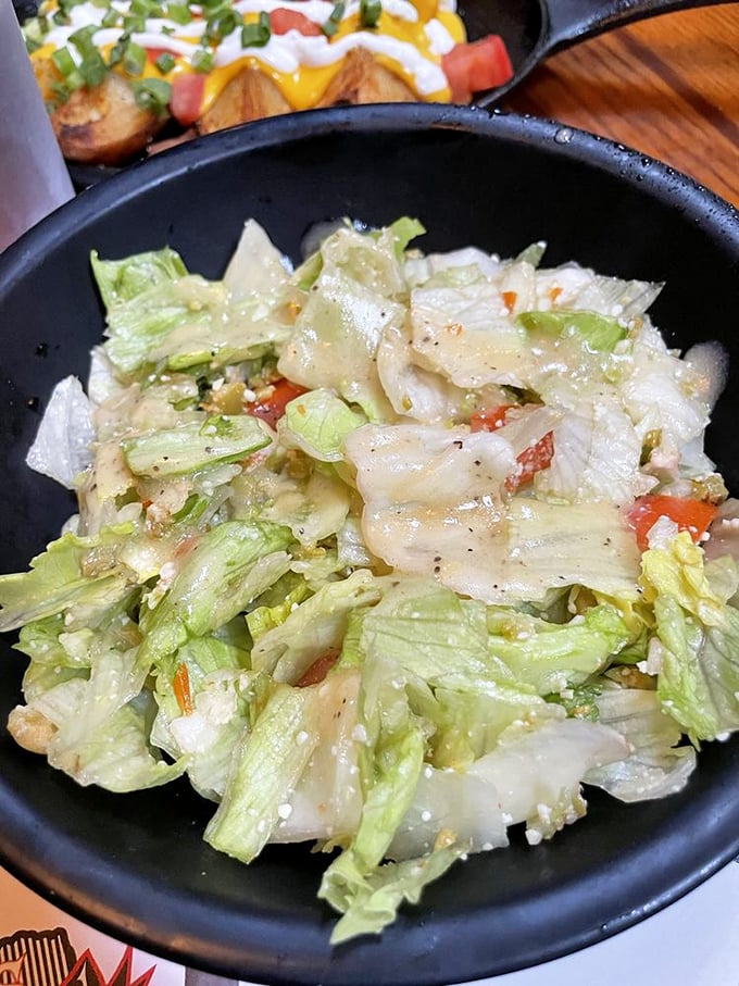 Even the salad doesn't phone it in. Fresh, crisp, and thoughtfully dressed—the perfect palate cleanser between bites of steak.