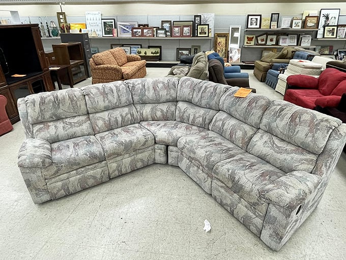 That sectional sofa has seen things, my friend—and for the right price, it's willing to see whatever happens in your living room next. 