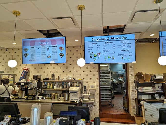 Digital menus showcase frozen treats that could make even winter in the Midwest feel like a welcome opportunity for ice cream.