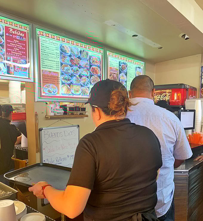 Behind this counter, culinary magic happens with the efficiency of a well-orchestrated symphony performance.