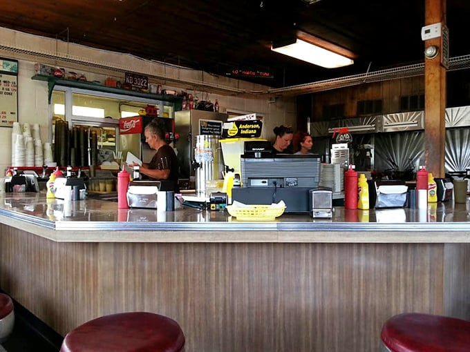 This isn't just a service counter—it's command central for comfort food operations that have sustained generations of hungry Hoosiers.