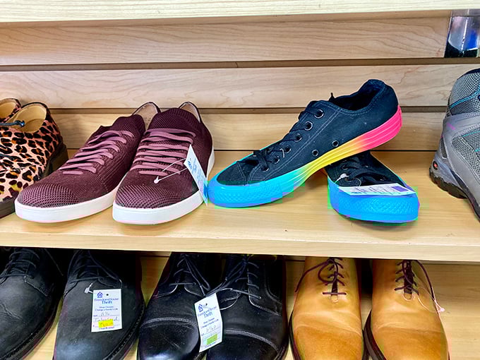 Footwear with personality—from rainbow-soled sneakers to dignified oxfords. These shoes have places to go and new stories to create.