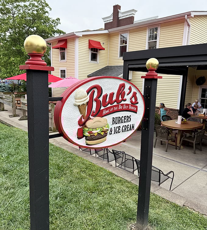 The sign says it all—"Home of the Big Ugly Burger." Not all heroes wear capes; some wear sesame seed buns.