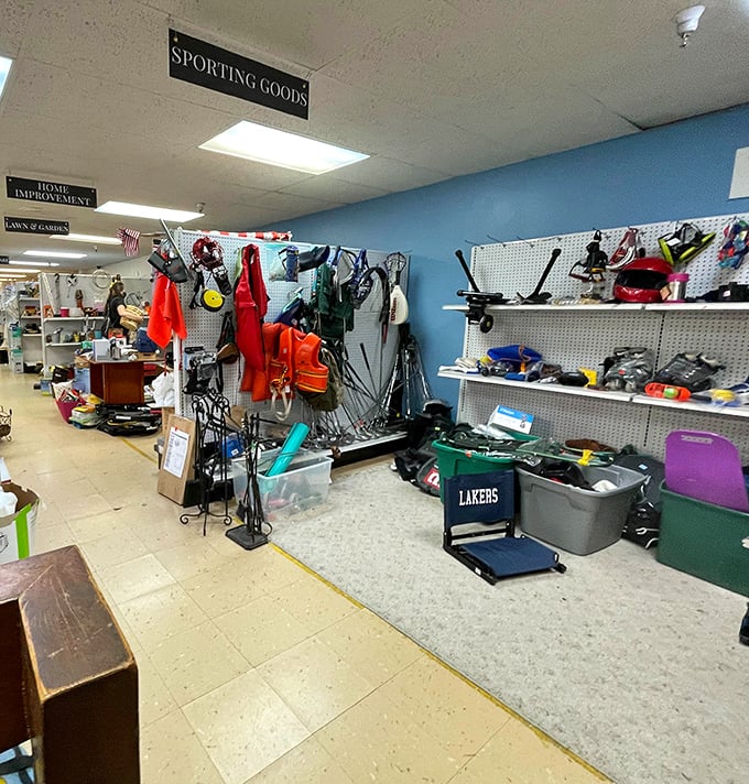 The sporting goods corner – where yesterday's hobbies become tomorrow's passions. That Lakers stadium seat is practically calling your name.