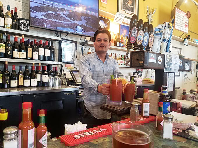 Bloody Marys made with a generous hand—the perfect brunch companion or hangover cure. Spicy, savory, and substantial enough to count as an appetizer.