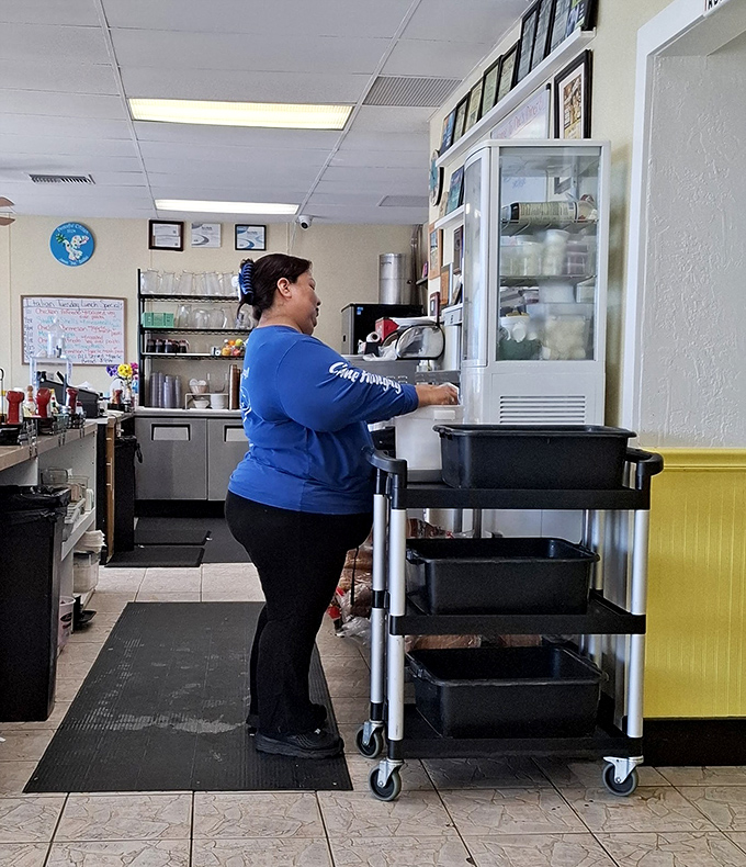 The heart of any great diner is its staff, working efficiently behind the scenes to keep hungry customers happy.
