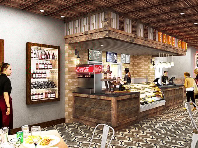 A glimpse into the counter service area where barbecue meets efficiency. Those digital menu boards hold the keys to happiness.