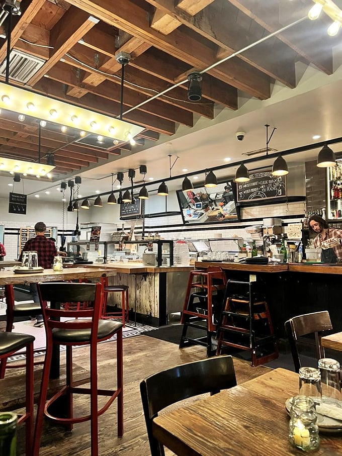 Where the magic happens – a glimpse into the open kitchen where smoke whisperers transform raw ingredients into barbecue masterpieces.