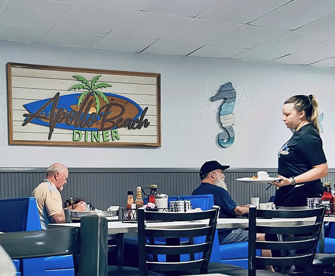 Where servers don't just take your order—they become part of your morning ritual. That genuine smile says you're not just another customer.
