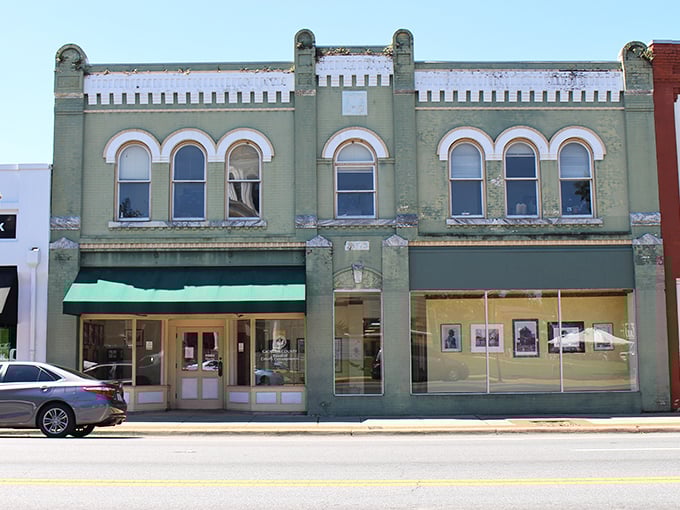 Even the weathered paint on this historic storefront tells stories of boom times, quiet years, and the steady persistence of small-town business.