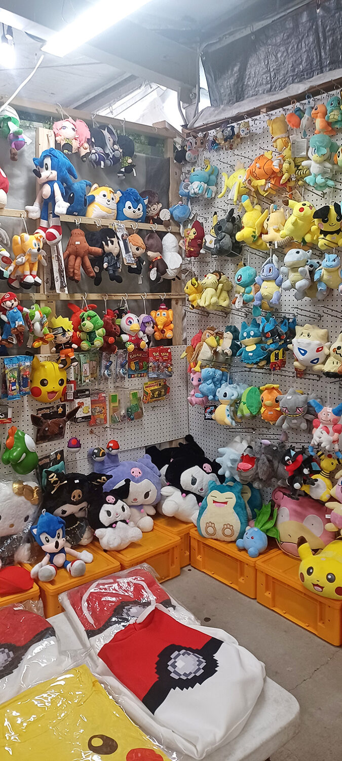 Plush toy wonderland! Pokémon, Sonic, and gaming characters create a nostalgic corner that has grandparents saying, "My grandkids would love this!"