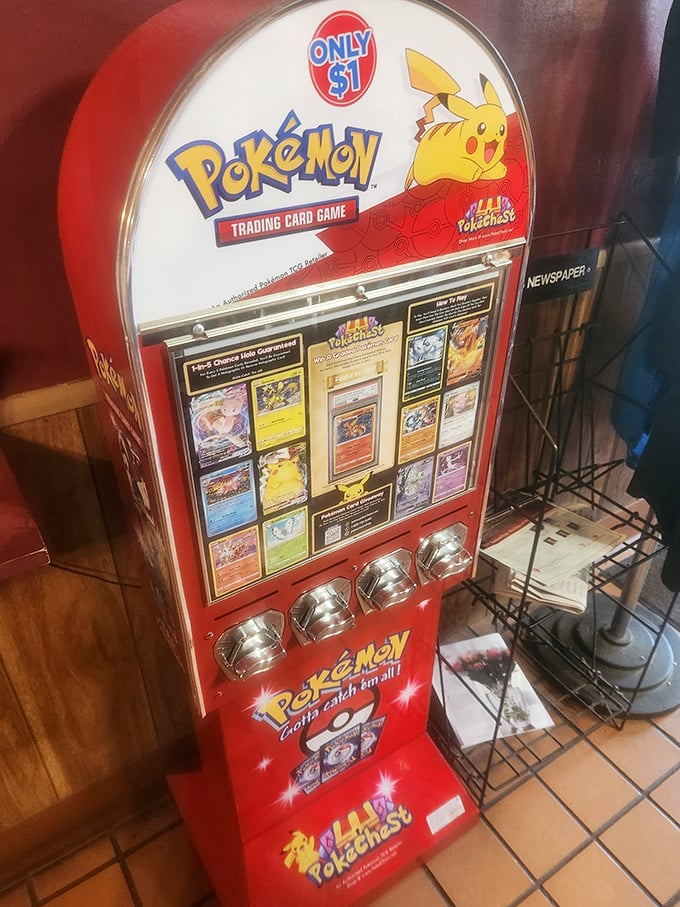 Even in the age of smartphones, a Pokémon card machine stands ready to delight kids and nostalgic adults alike—proof that Coney Island Inn understands joy comes in many forms.
