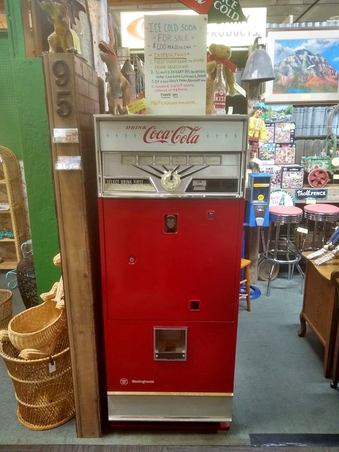 Not your average soda machine – this vintage Coca-Cola dispenser probably served refreshments during the Cuban Missile Crisis. "Ice Cold" indeed!