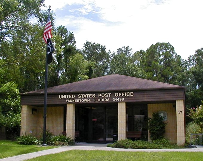 Yankeetown's Post Office – where mail delivery is still considered a community service rather than just another app on your phone.