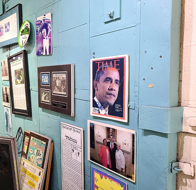 When a president visits your diner, you don't just frame the photo—you create a wall of fame that tells your story.