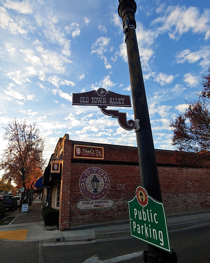 Old Town Alley's vintage brick and thoughtful signage remind us that sometimes the best discoveries happen when you venture off the main drag.