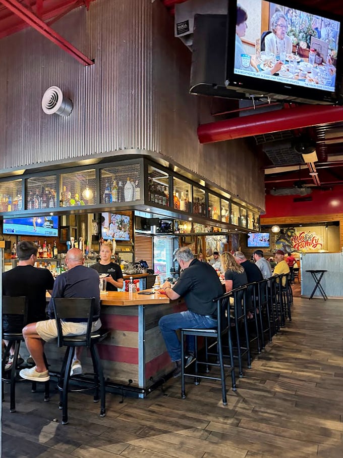 This isn't just a bar, it's command central for liquid happiness, complete with every glass and bottle needed for perfection.