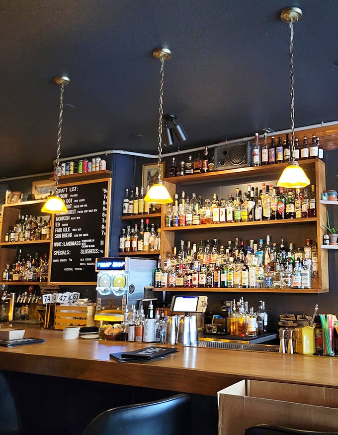 The bar's impressive selection isn't just about quantity—it's a carefully curated collection that makes decision-making delightfully difficult.