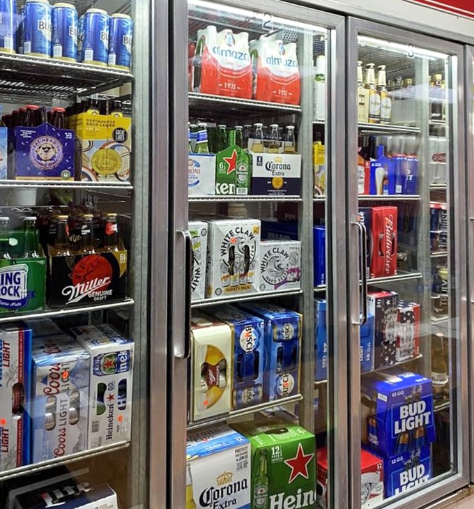 The beverage cooler—where decisions get tough after you've already conquered the hardest one: which sandwich to order.