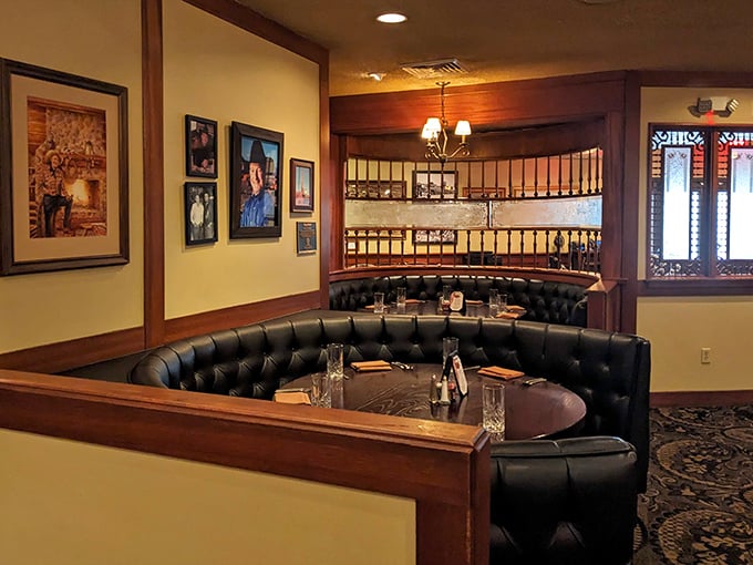 Cozy booth seating perfect for intimate conversations over perfectly prepared comfort food classics.