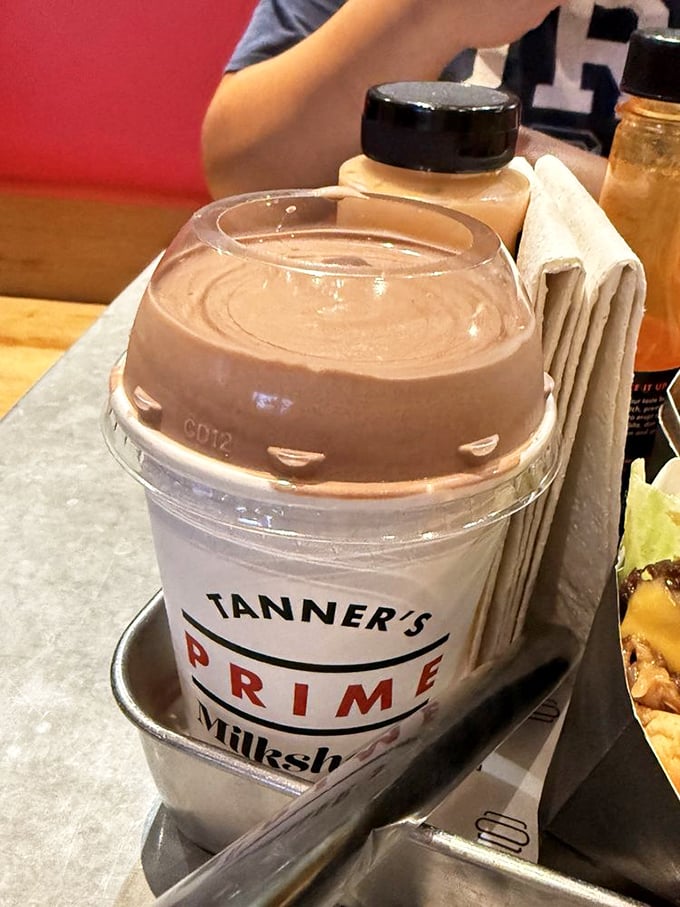 A milkshake thick enough to require serious straw commitment. The perfect creamy companion to cut through the richness of prime beef.