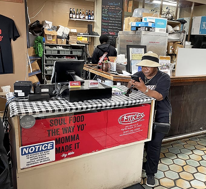 The ordering counter – where dreams come true and the phrase "Soul Food The Way Yo' Momma Made It" isn't just a slogan, it's a solemn promise.