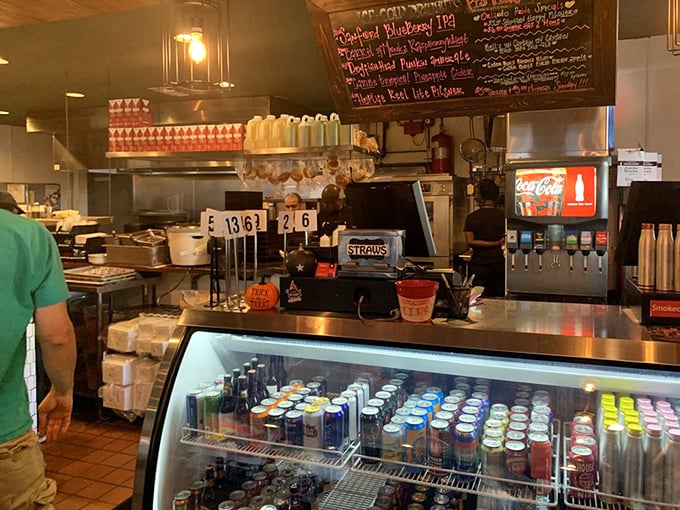 Where the magic happens—the counter where smoked dreams come true. Like watching artists at work, except the art disappears deliciously.