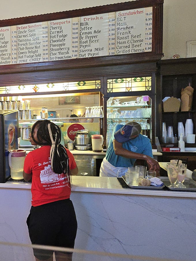 Where food orders are placed and culinary dreams come true—the counter service window that's been the stage for countless St. Louis food moments.