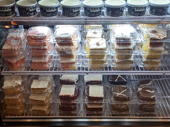 A dessert case filled with sweet temptations for after your savory feast. Because saving room for dessert is always the right decision.