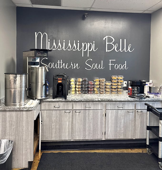 The dessert station stands ready for the inevitable moment when you think you can't eat another bite—and then somehow find room.