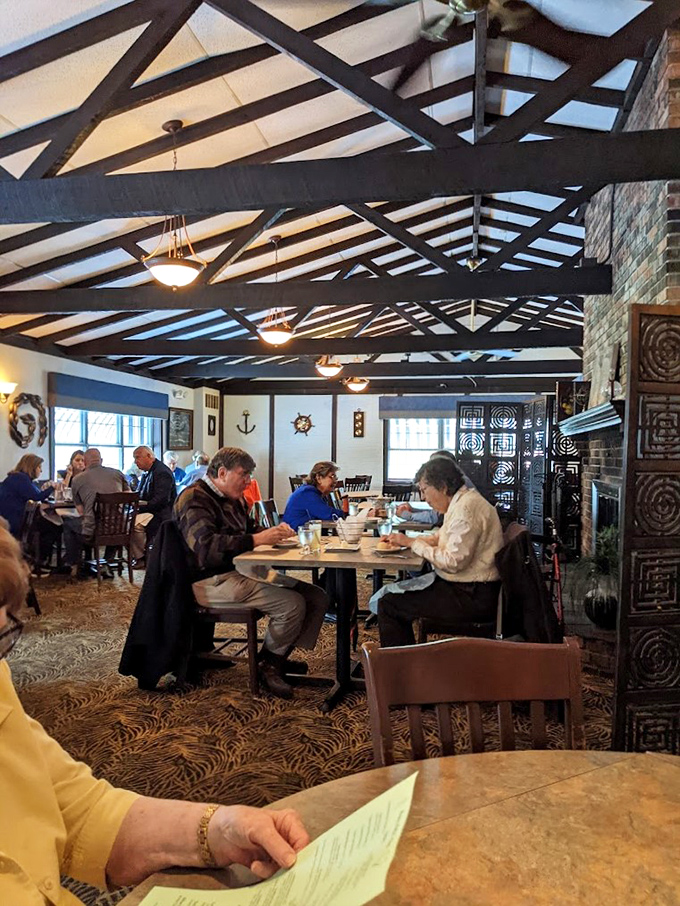 The dining room buzzes with the energy of people having exactly the meal they've been craving. Those exposed beams frame conversations that will be remembered long after dessert.