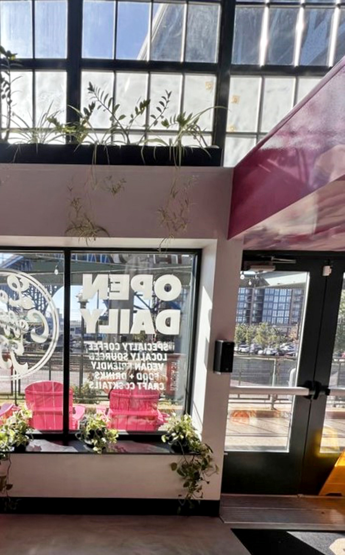 Sunlight streams through windows emblazoned with promises of specialty coffee and good vibes—the perfect Cleveland morning starts right here.