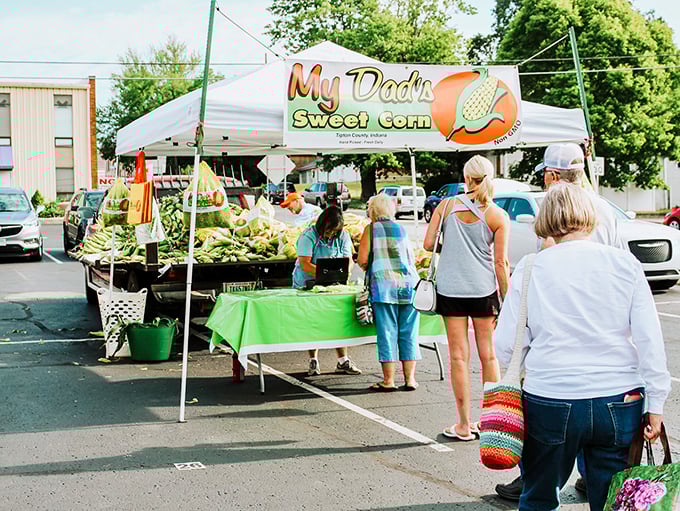 "My Dad's Sweet Corn" stand at the farmers market offers the kind of farm-fresh produce that makes grocery store versions seem like distant relatives.