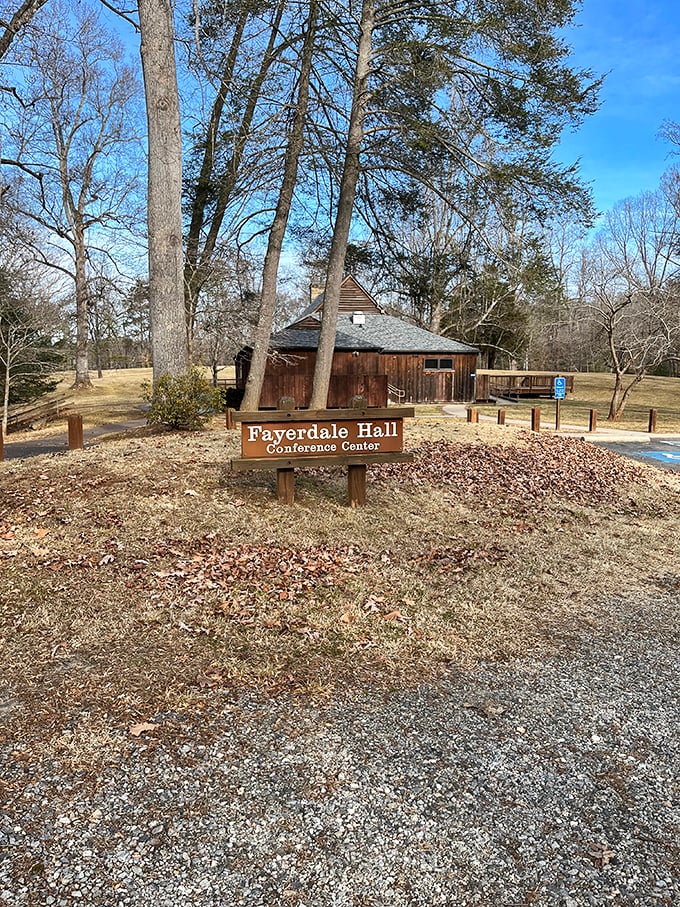 Fayerdale Hall stands as a testament to rustic architecture, where conferences somehow feel less corporate and more like summer camp reunions.