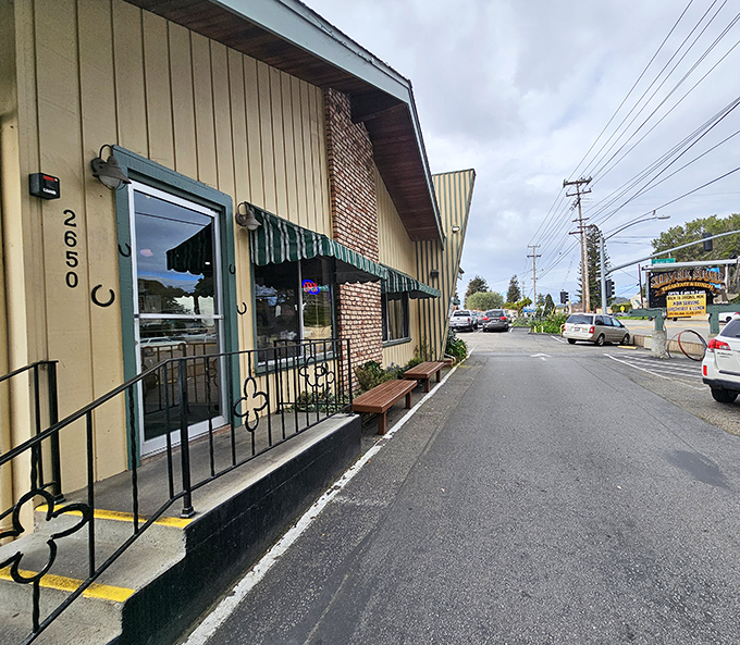 The unassuming exterior hides culinary treasures within—like finding a Michelin-worthy meal in your favorite comfortable sweater.