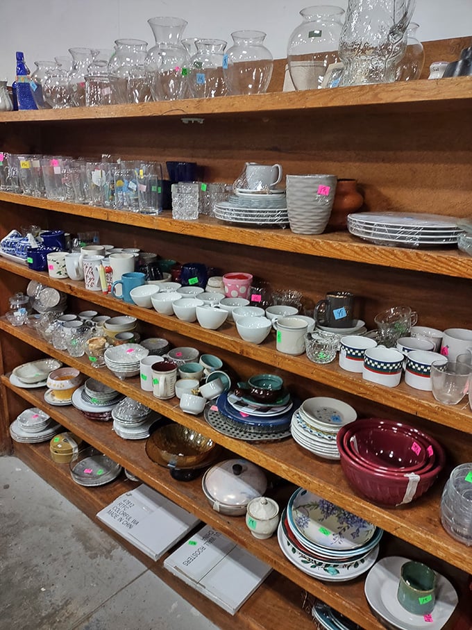 Glassware and dishes sparkle with possibility, ready to host dinner parties that would make Martha Stewart proud and envious.