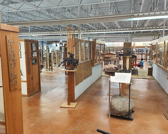 Museum halls lined with history—each display case a chapter in the story of how a simple twisted wire transformed America. 