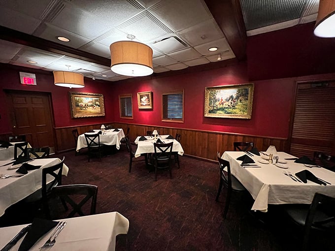 Another dining room angle reveals more of the classic steakhouse charm. These tables have hosted countless celebrations, proposals, and business deals.