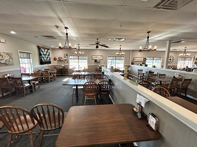 Wooden chairs that have supported generations of satisfied diners. The dining room equivalent of a warm handshake.