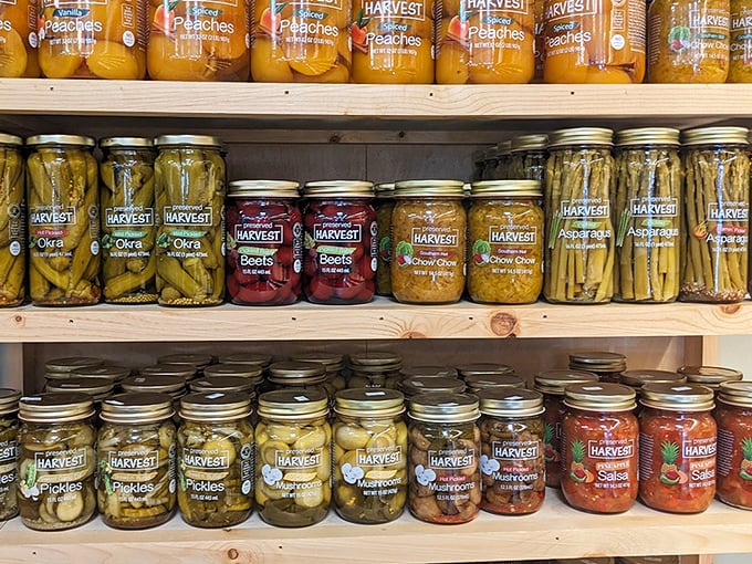 Preserved vegetables that capture summer in a jar. These pickles and beets aren't just food—they're time travel in glass containers.