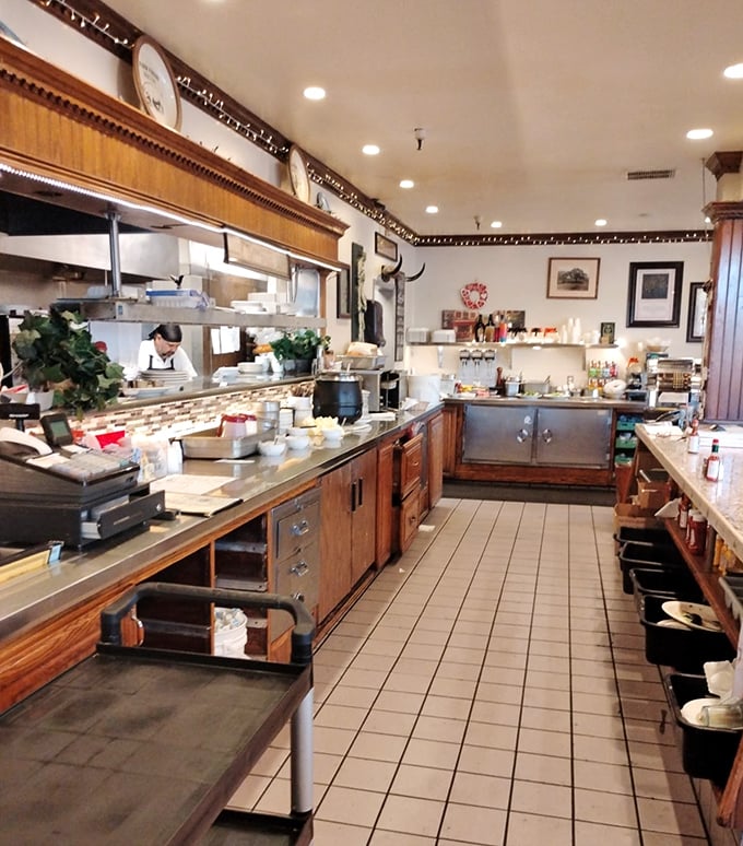 The kitchen where the magic happens—a well-choreographed dance of spatulas and skillets that results in plate after plate of comfort.